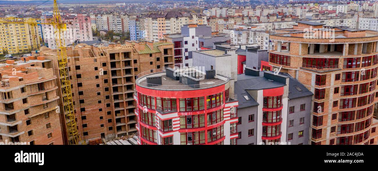 New multi-storey apartment buildings in the city, top view Stock Photo ...
