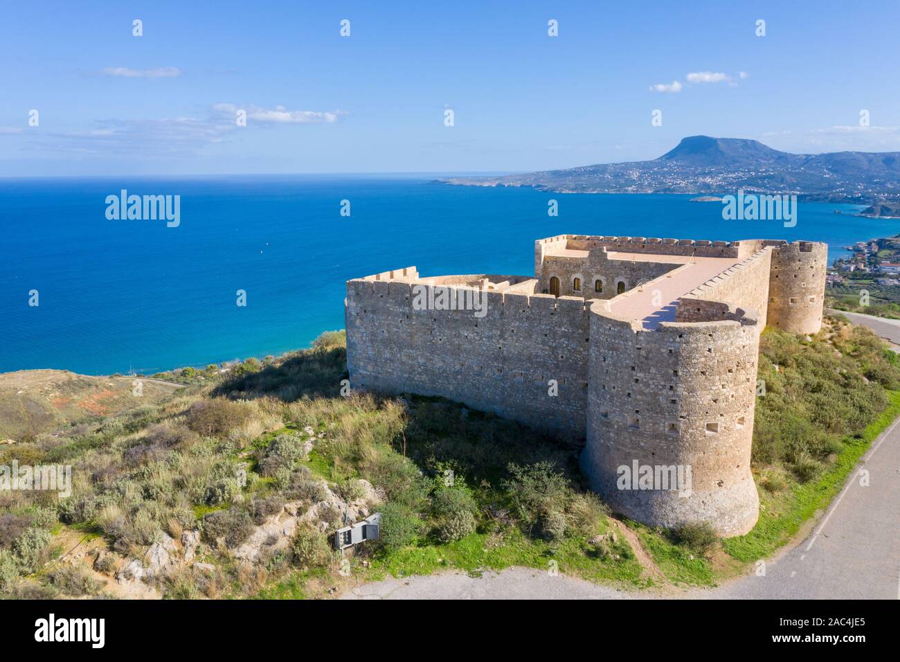 Turkish medieval fortress at Ancient Aptera in Chania, Crete, Greece ...