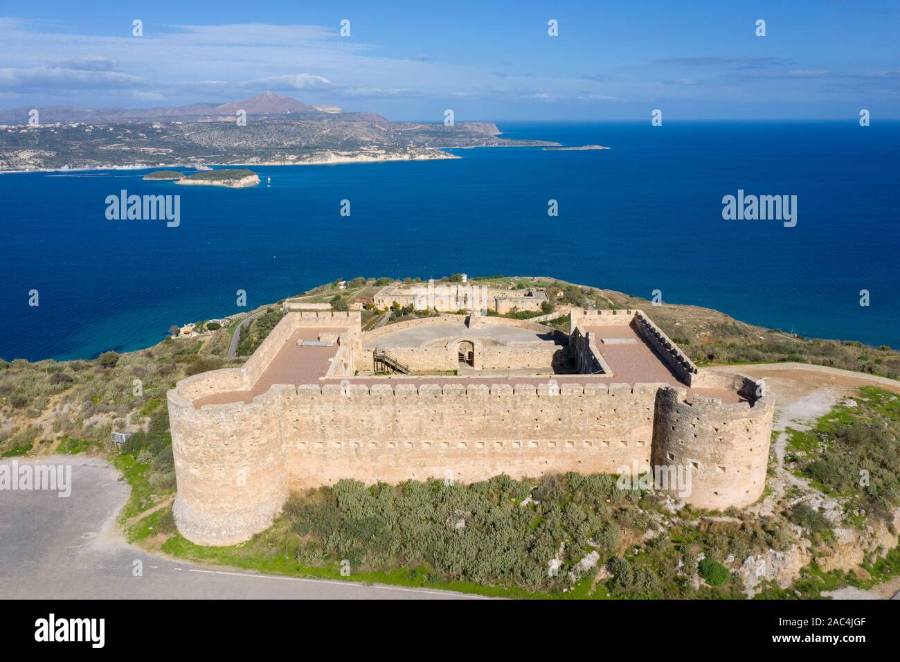 Turkish medieval fortress at Ancient Aptera in Chania, Crete, Greece ...