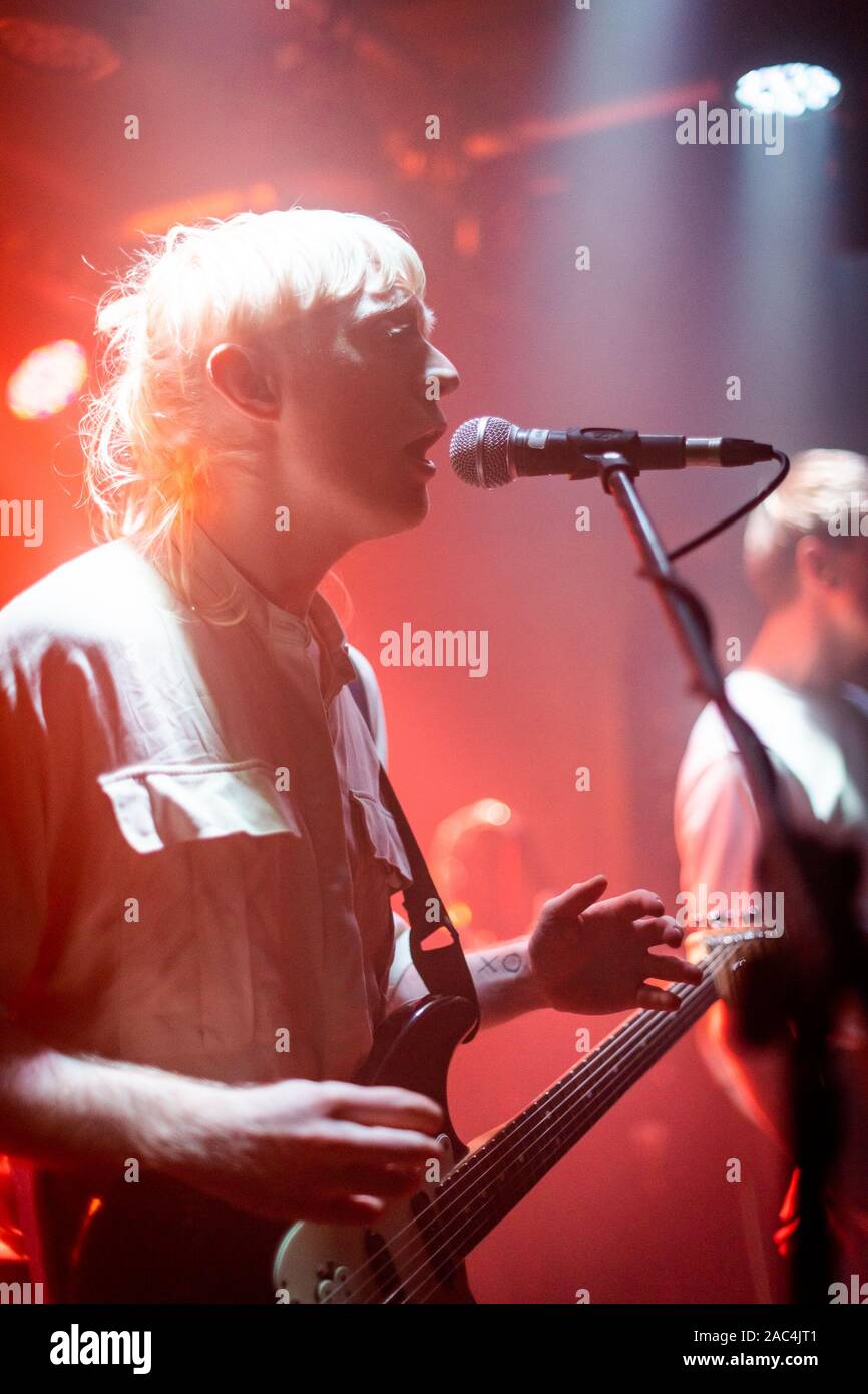 Edinburgh, Scotland. 30th November 2019. London band Childcare perform ...