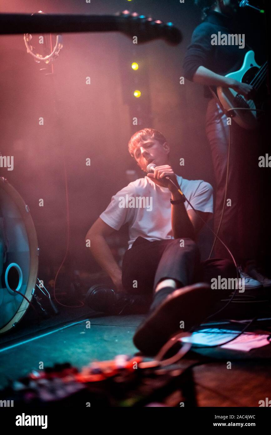 Edinburgh, Scotland. 30th November 2019. London band Childcare perform ...