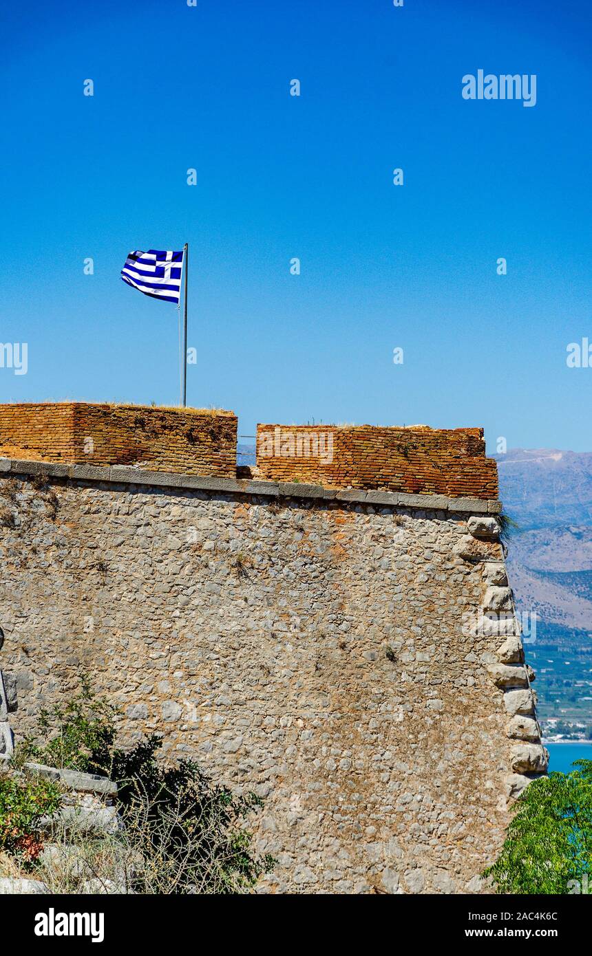 Nafplio peloponnese greece greek flag hi-res stock photography and ...