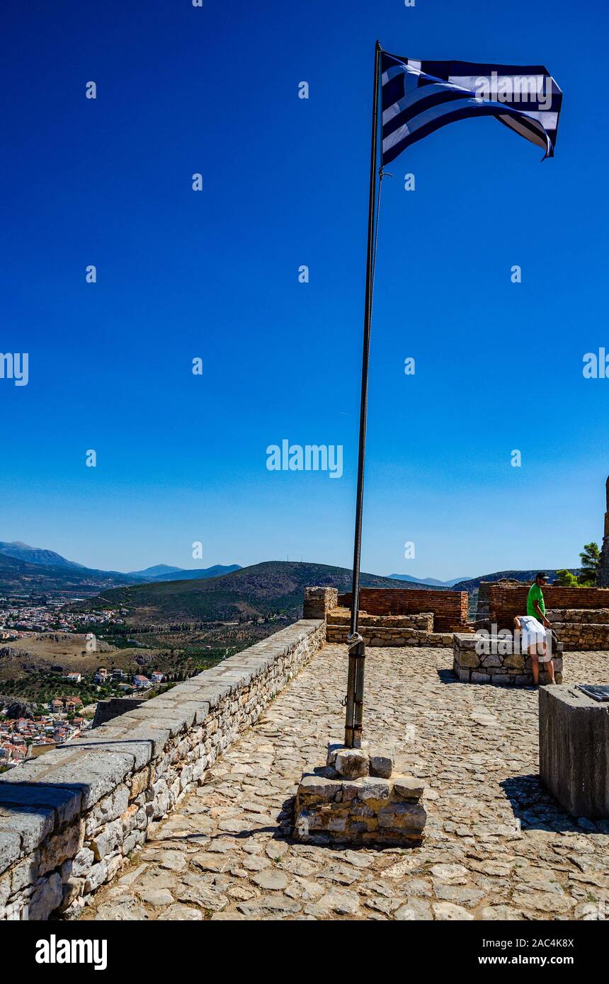 Nafplio peloponnese greece greek flag hi-res stock photography and ...