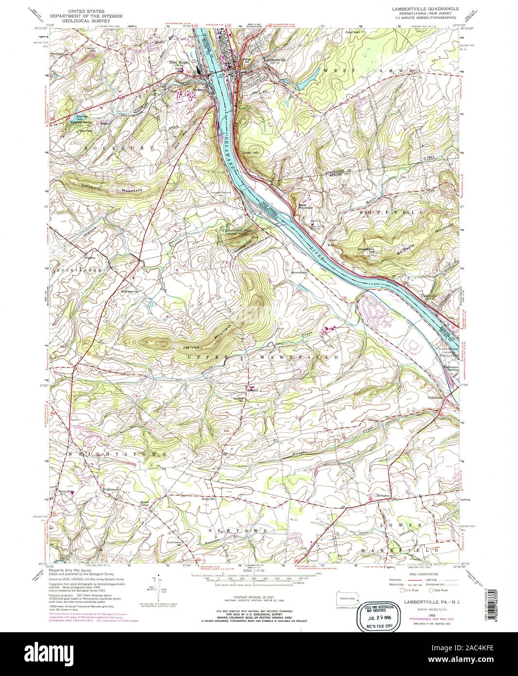 Lambertville map hi-res stock photography and images - Alamy