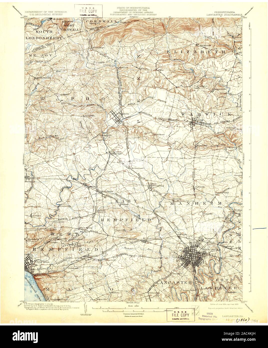 Lancaster pennsylvania map hi-res stock photography and images - Alamy