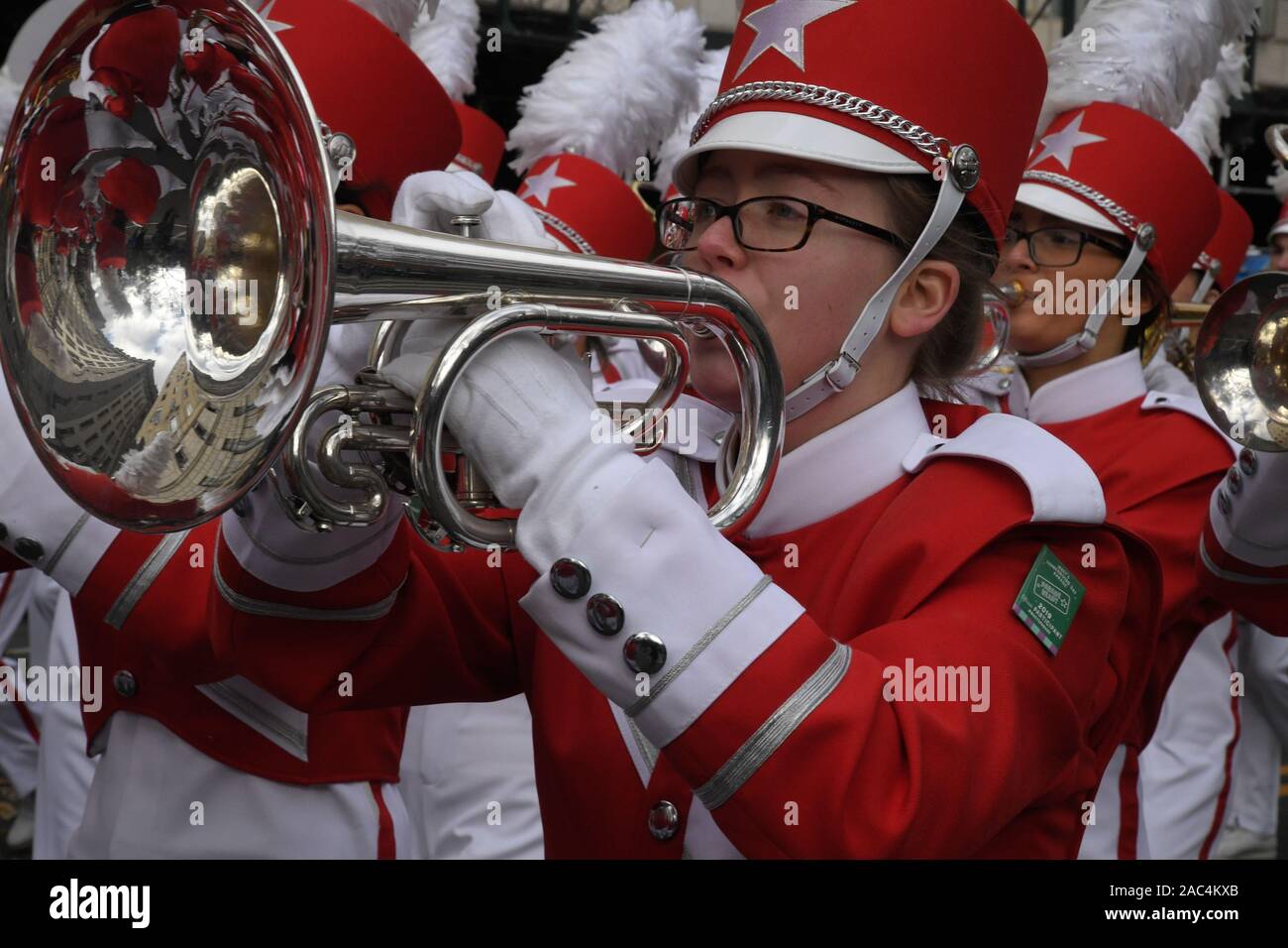 NEW YORK, NY - NOVEMBER 28: Macy'sGreat American Marching Band perform ...
