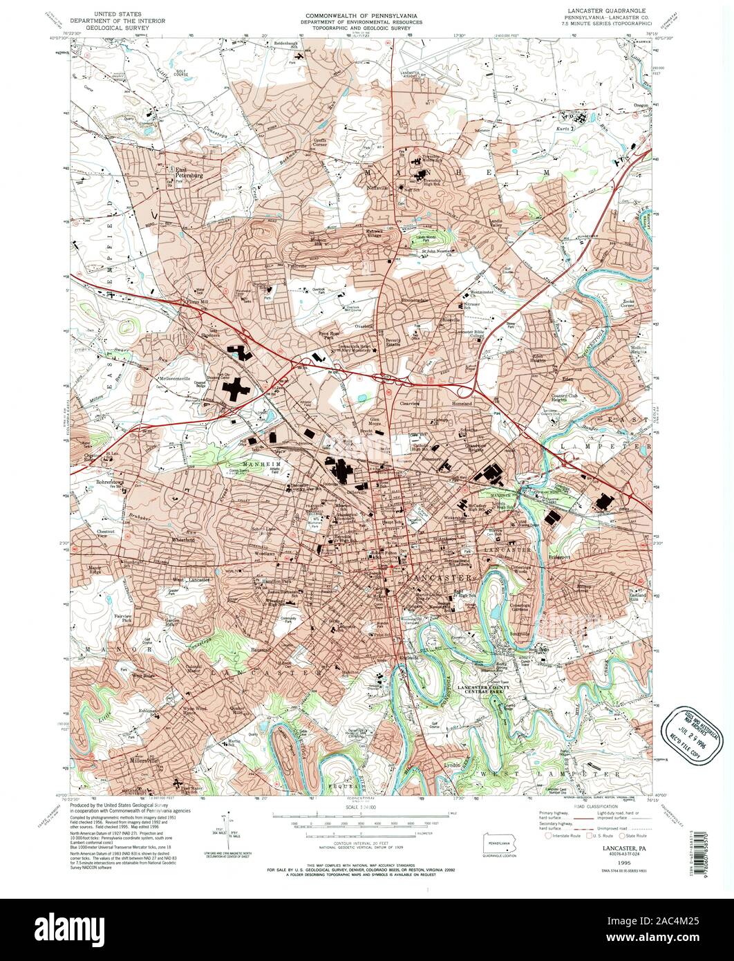 Lancaster pennsylvania map hi-res stock photography and images - Alamy