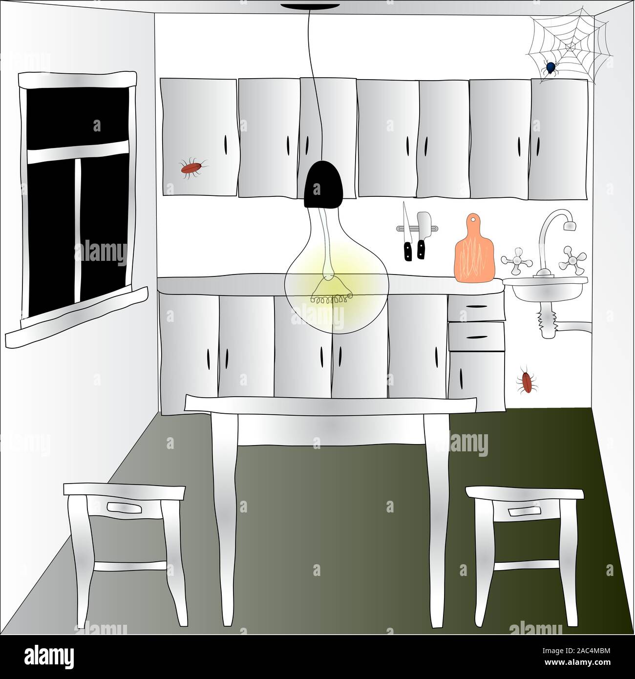 cartoon kitchen interior. vector illustration Stock Vector Image & Art ...