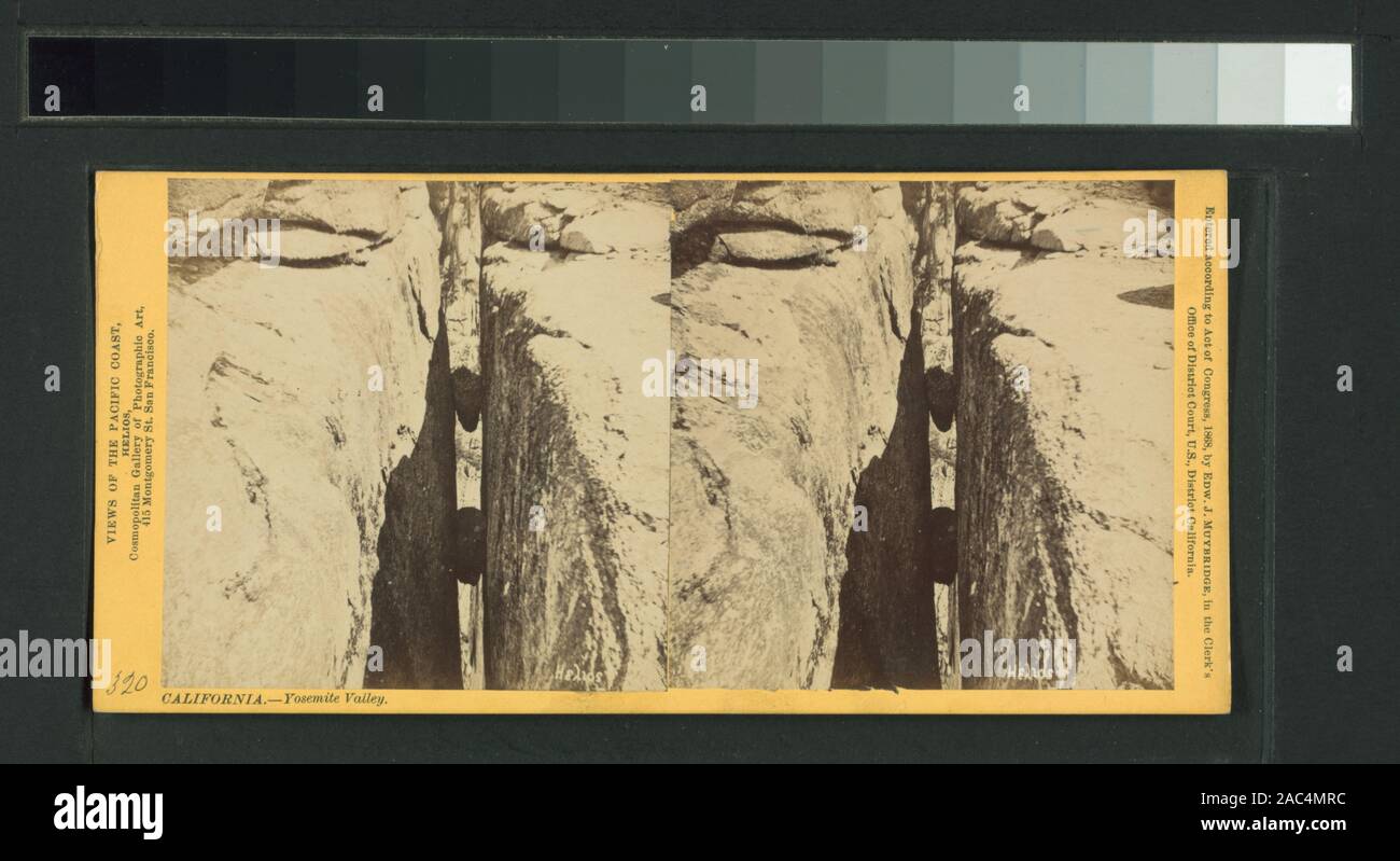 Granitic fissure in Eagle Rock, 1000 feet deep, Yosemite Valley ...