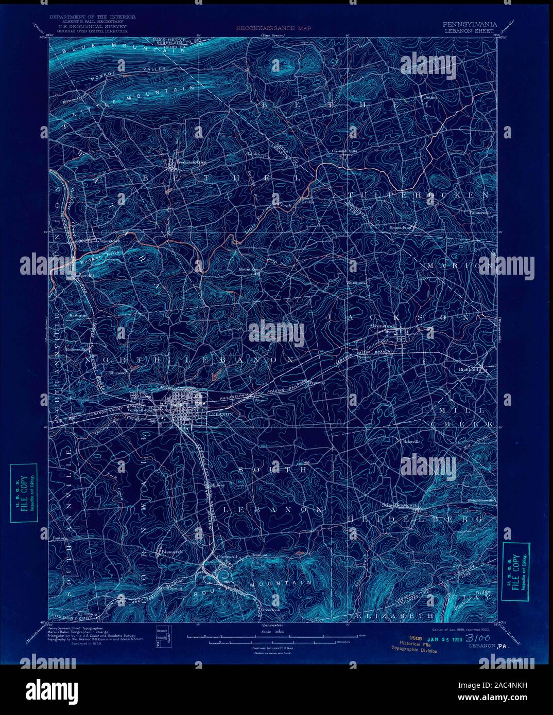 Map of lebanon pennsylvania hi-res stock photography and images - Alamy