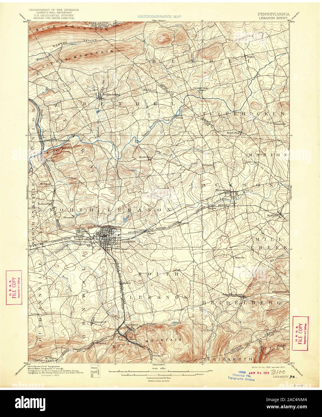 Map of lebanon pennsylvania hi-res stock photography and images - Alamy