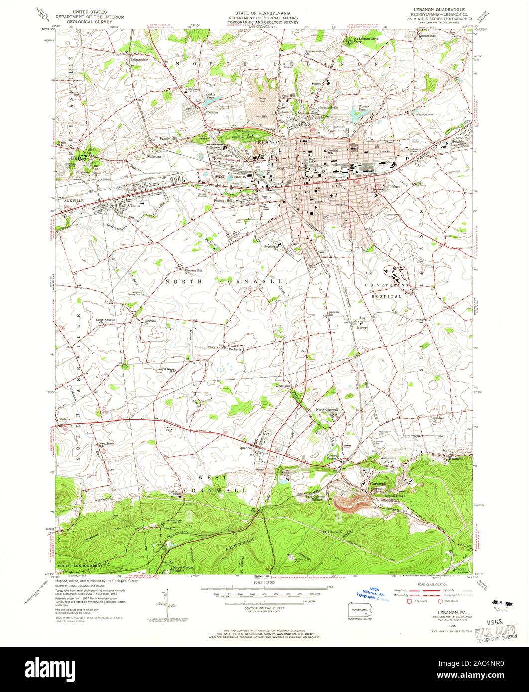 Map of lebanon pennsylvania hi-res stock photography and images - Alamy