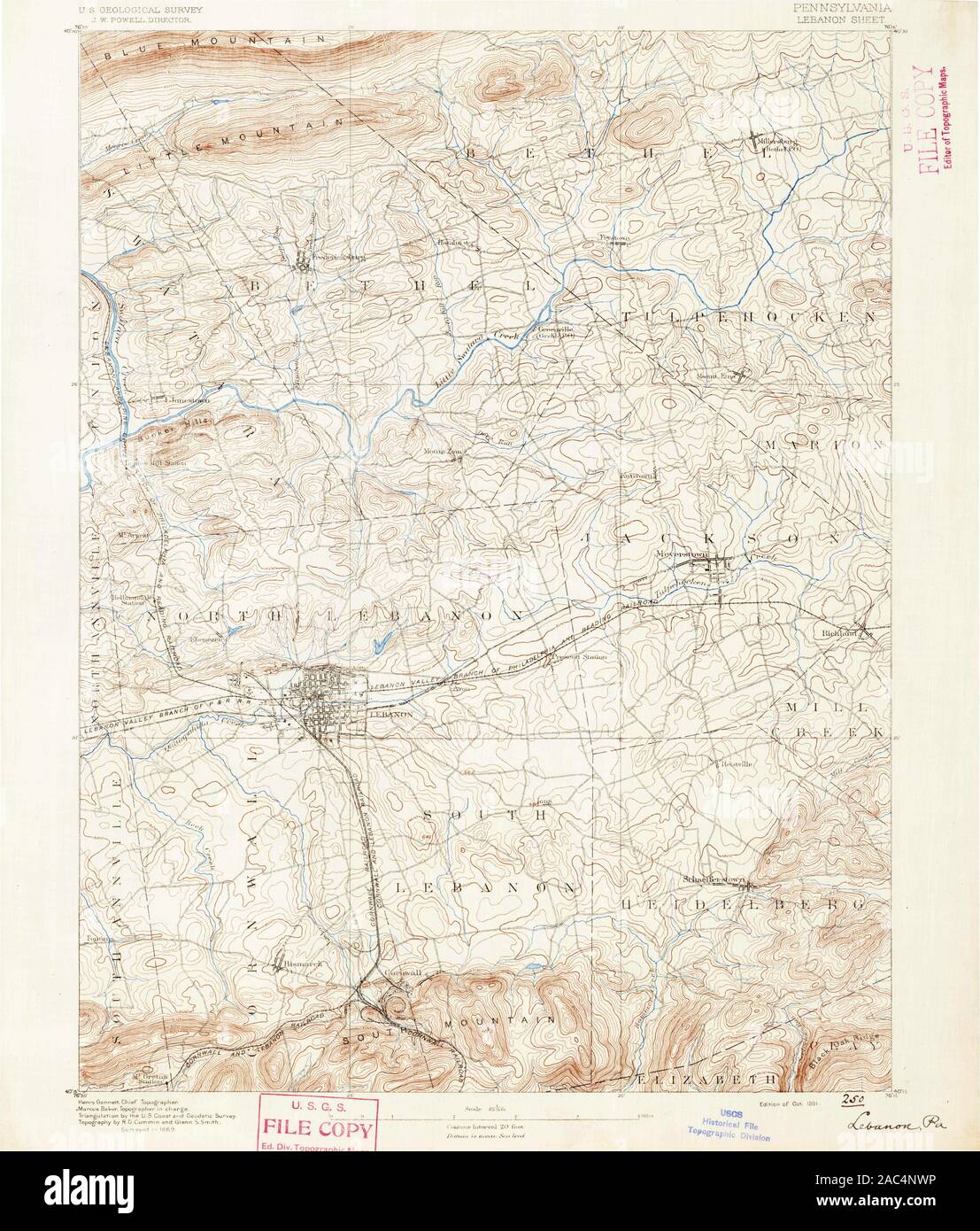 Map of lebanon pennsylvania hi-res stock photography and images - Alamy