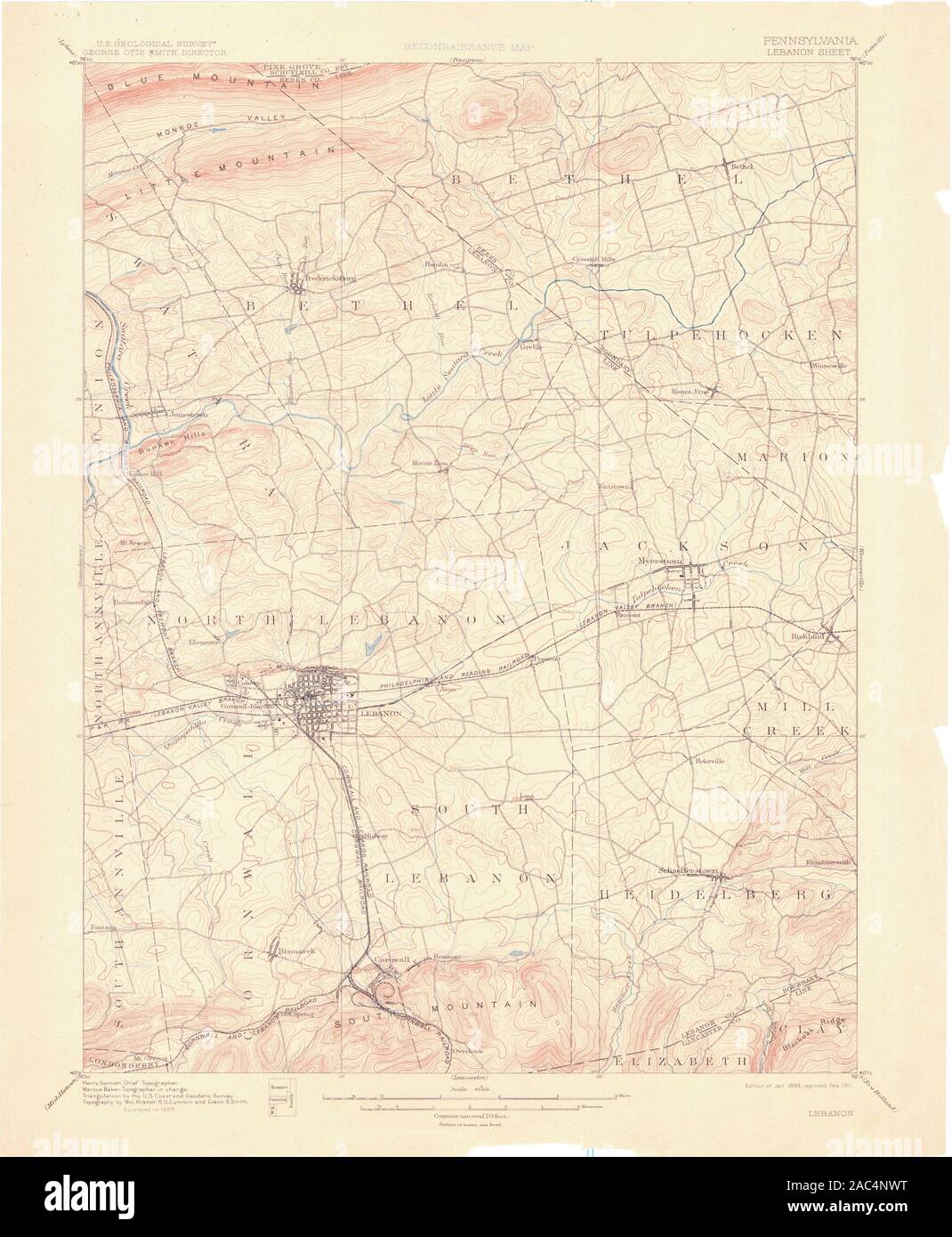 Map of lebanon pennsylvania hi-res stock photography and images - Alamy