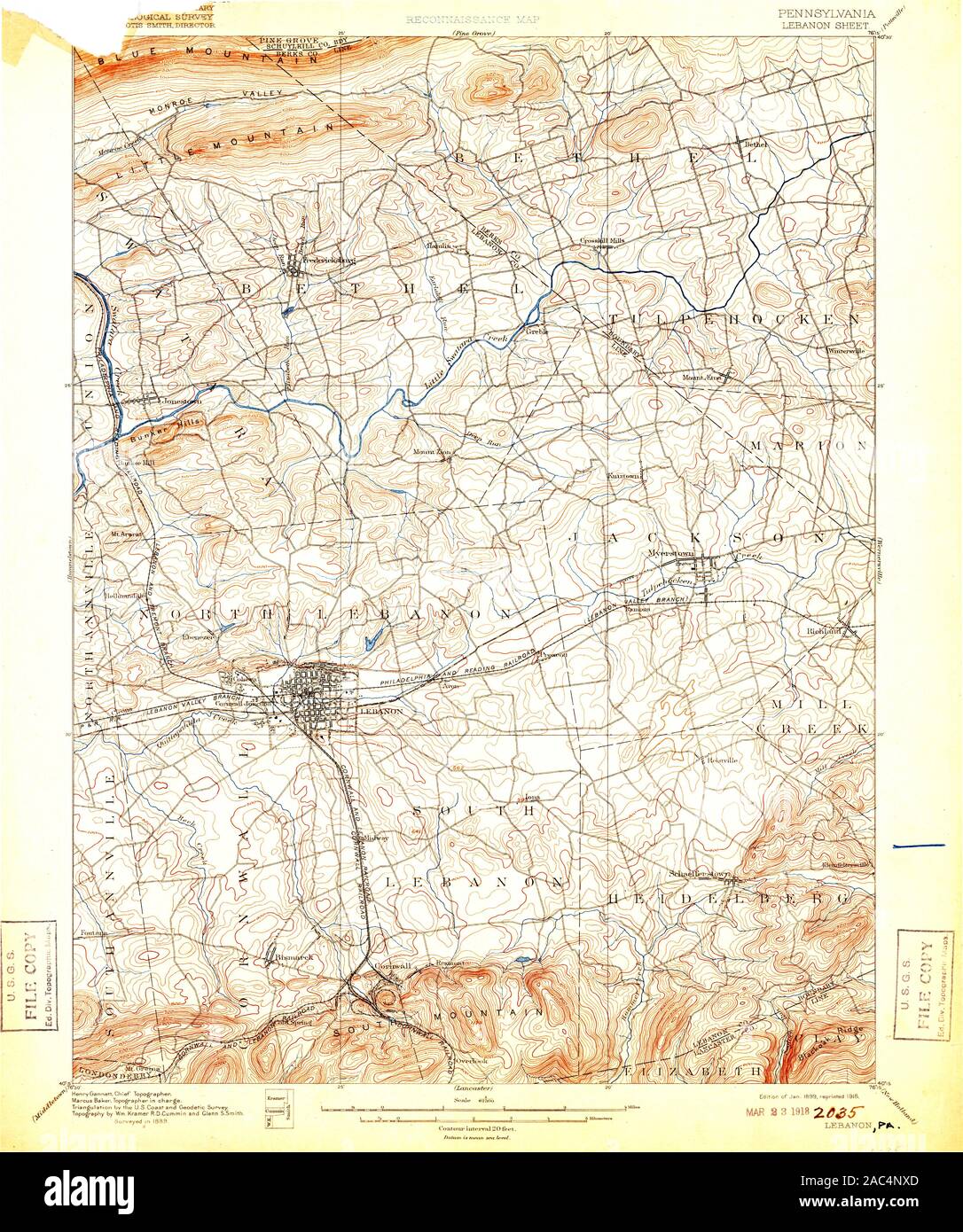Map of lebanon pennsylvania hi-res stock photography and images - Alamy