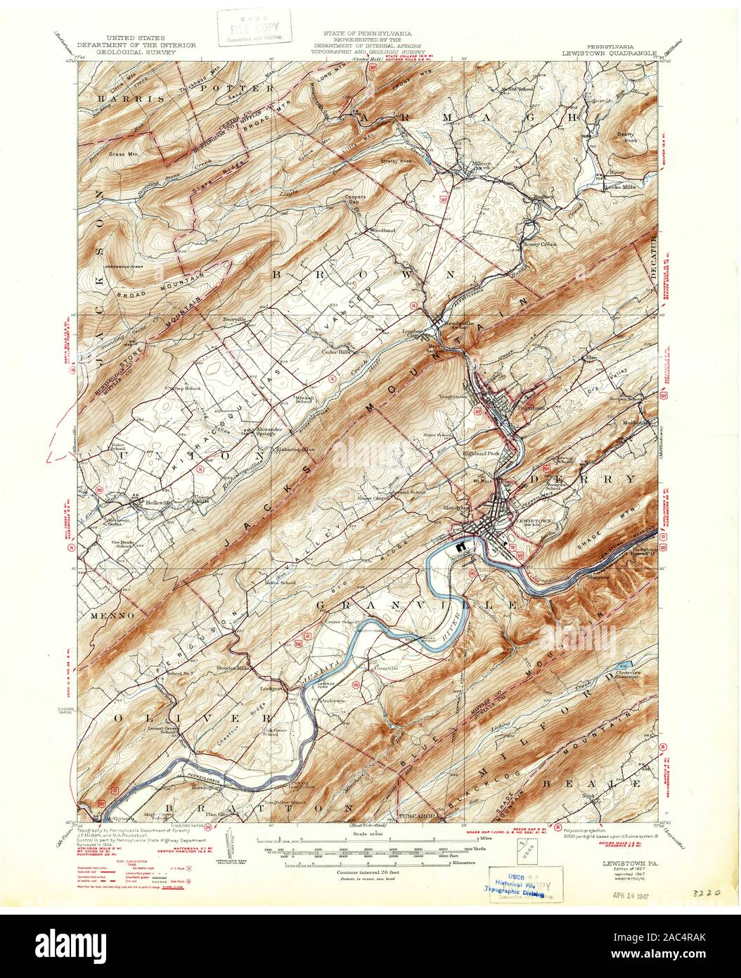 Map of lewistown hi-res stock photography and images - Alamy