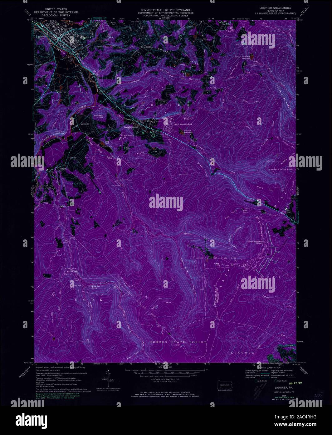 Map of ligonier hi-res stock photography and images - Alamy