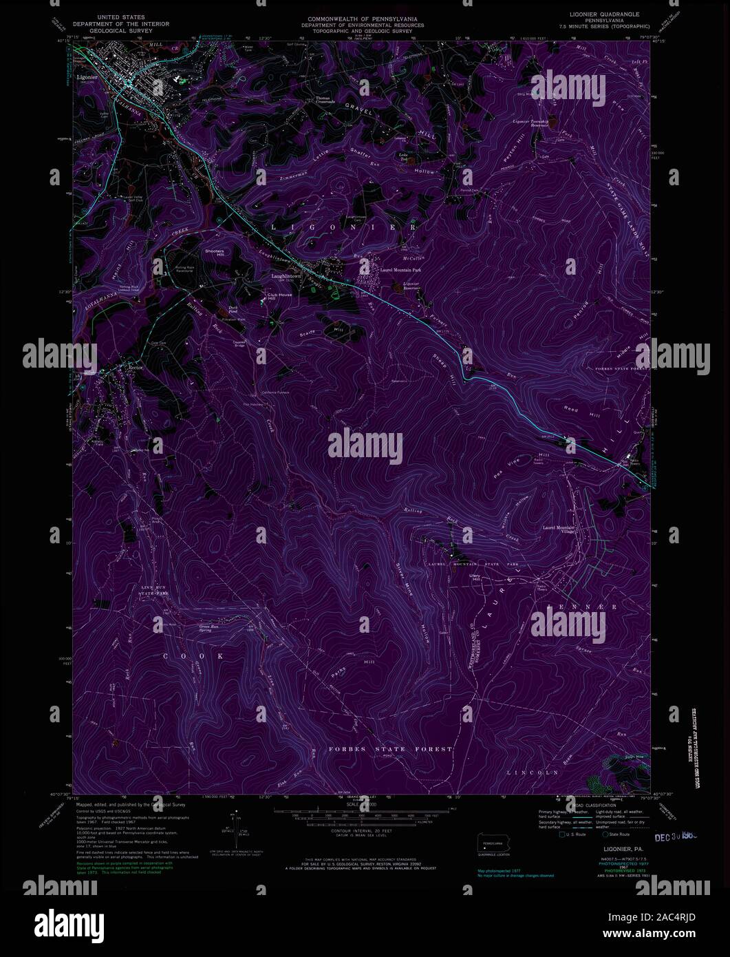 Map of ligonier hi-res stock photography and images - Alamy