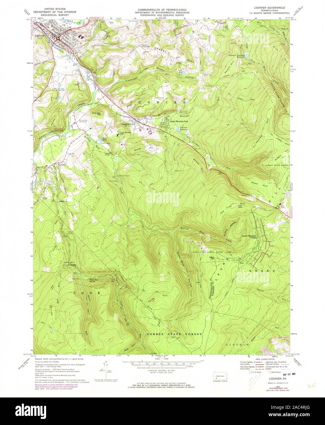 Map of ligonier hi-res stock photography and images - Alamy