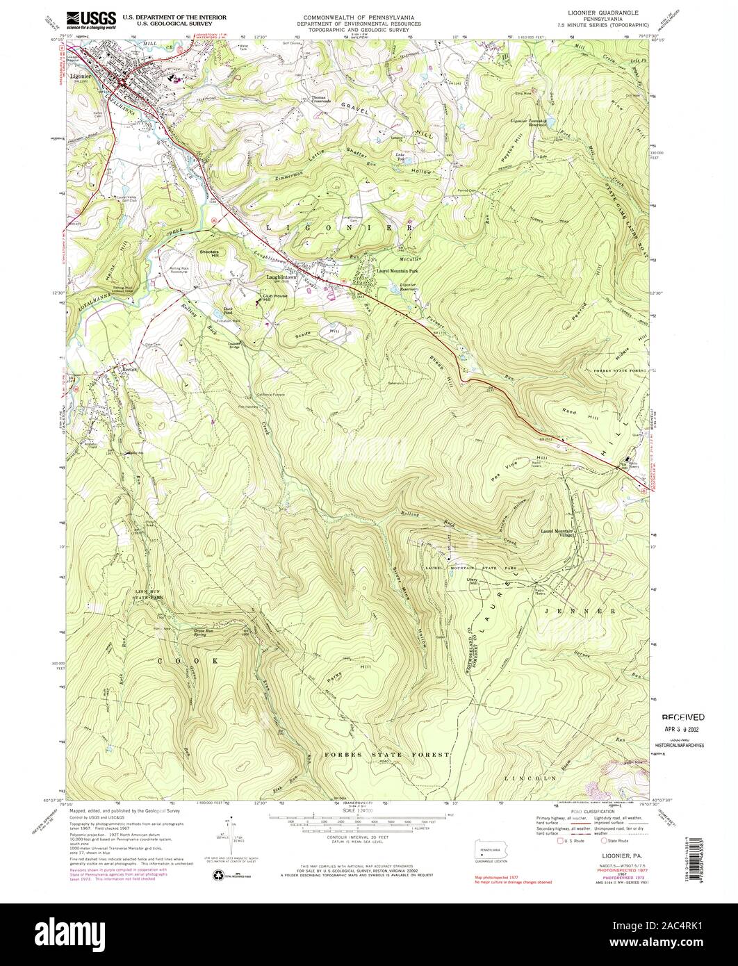Map of ligonier hi-res stock photography and images - Alamy