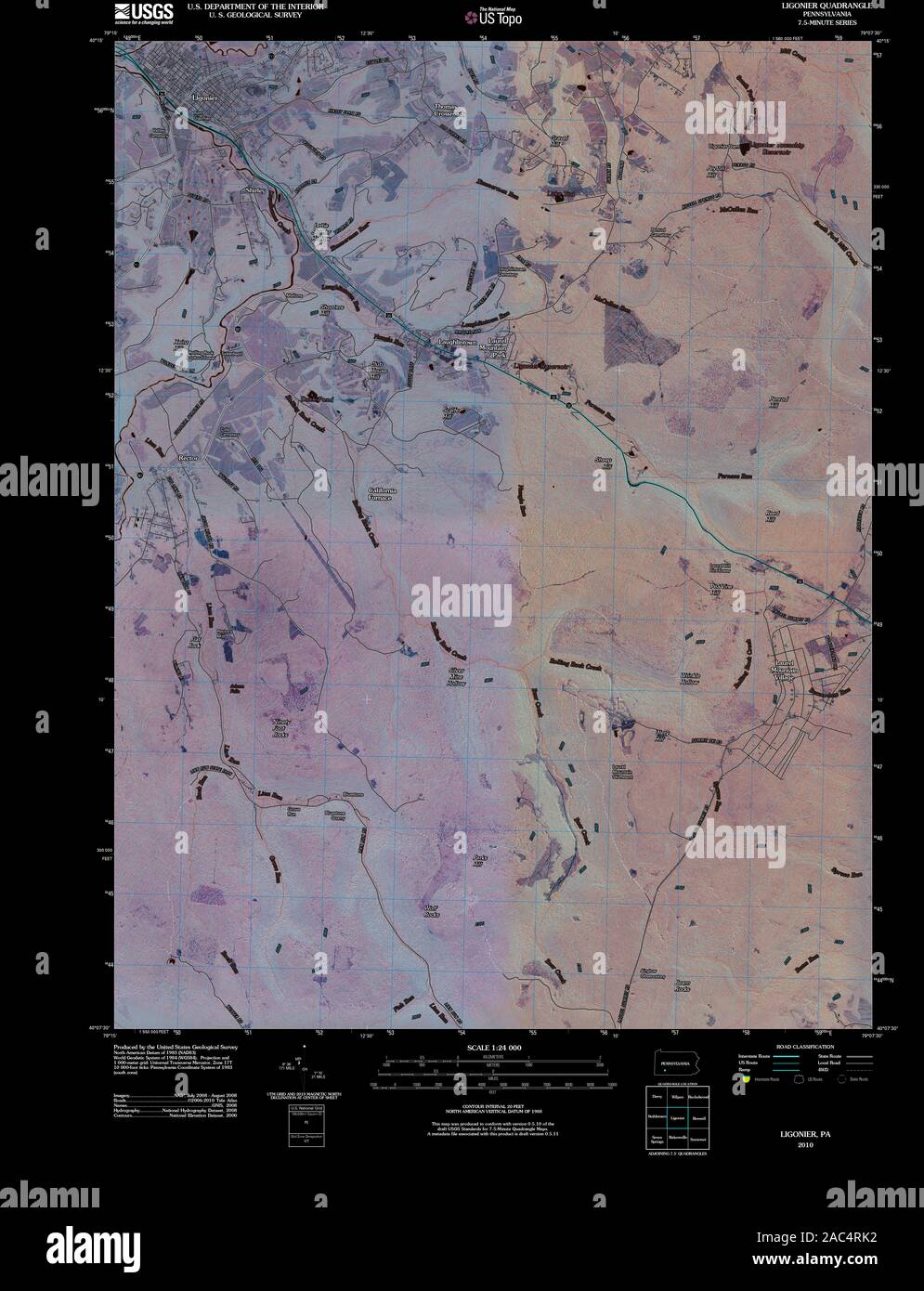 Map of ligonier hi-res stock photography and images - Alamy