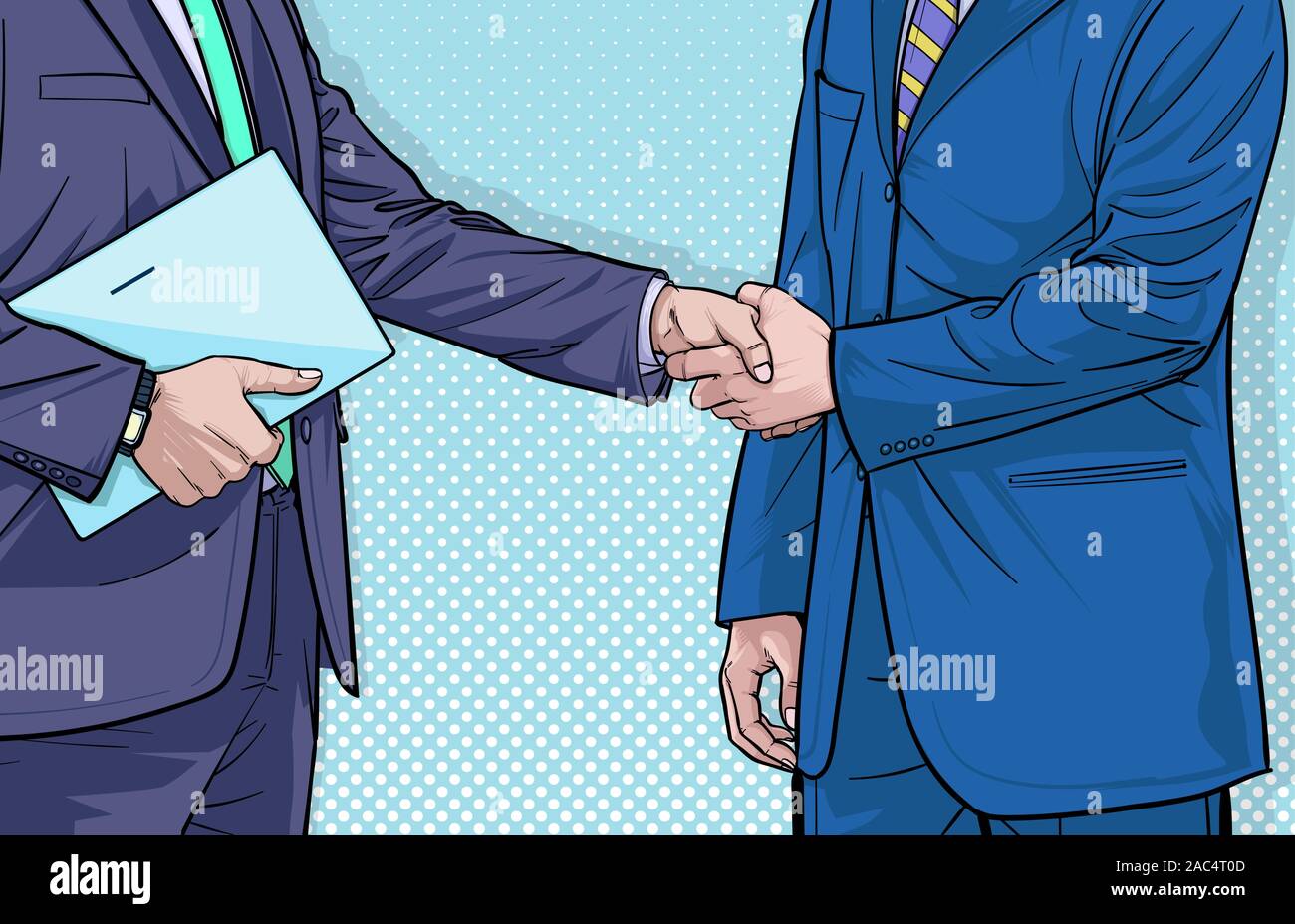 Businessmen 2 Business people shake hands Illustration vector On pop ...