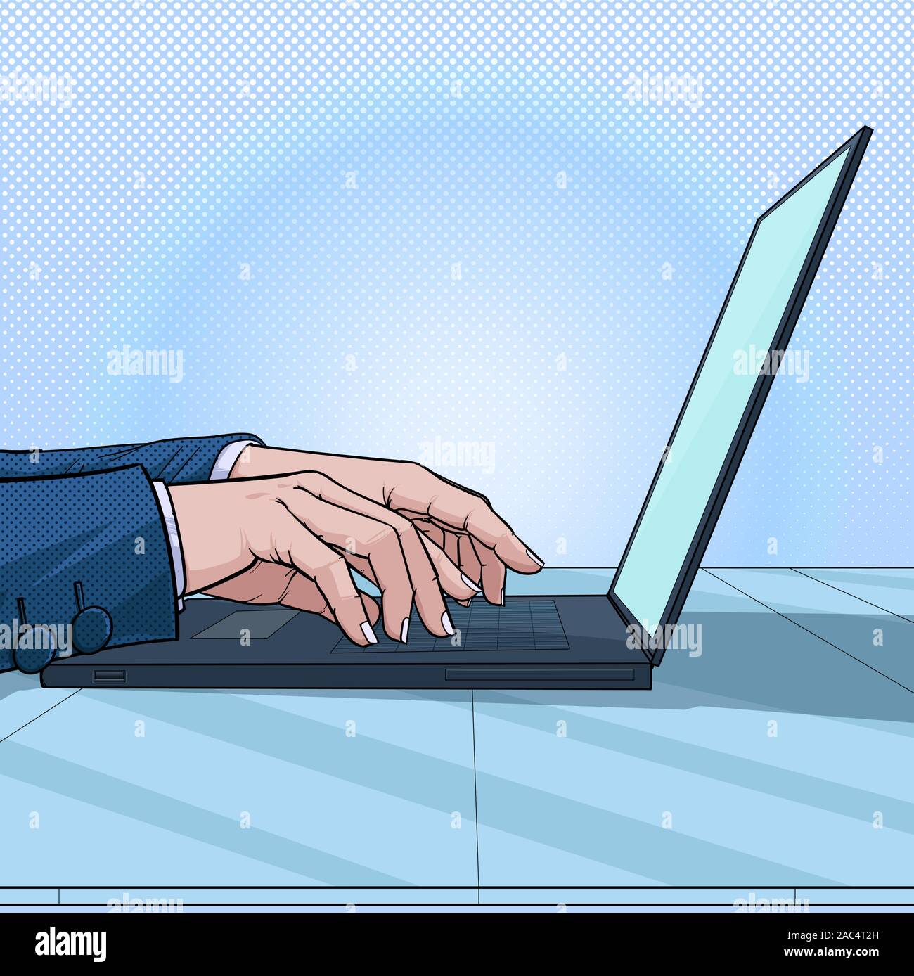 Hand on keyboard typing Stock Vector Images - Alamy
