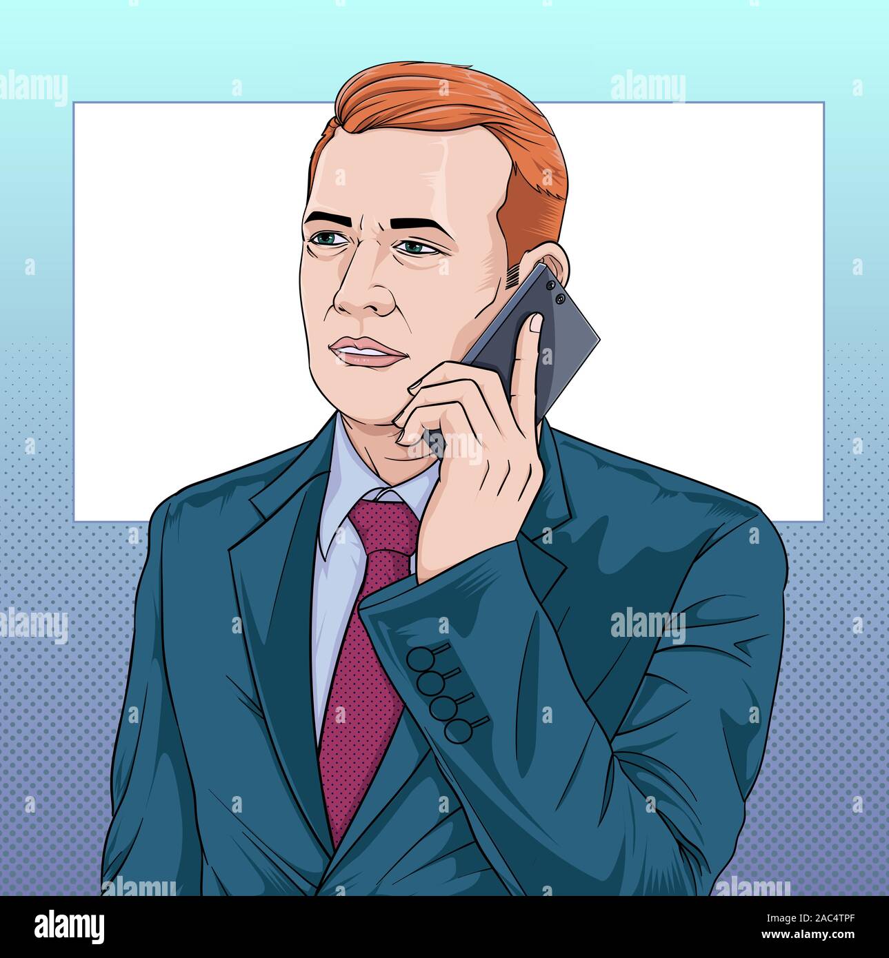 Businessmen Business people talk on the phone Illustration vector On ...