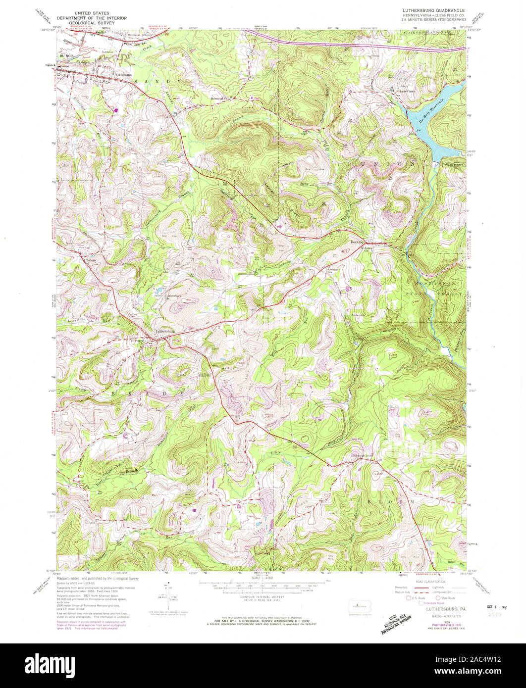 Map of luthersburg hi-res stock photography and images - Alamy