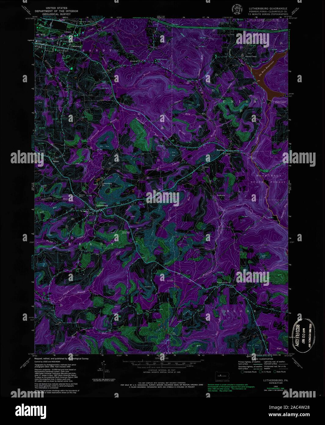 Luthersburg map hi-res stock photography and images - Alamy