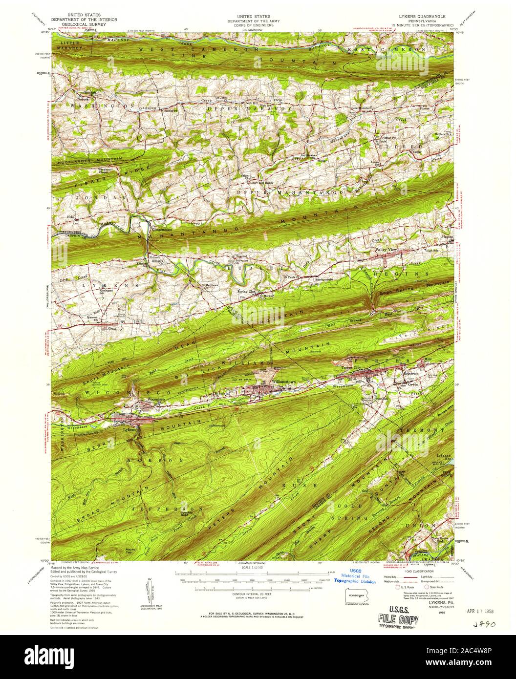 Map of lykens hi-res stock photography and images - Alamy