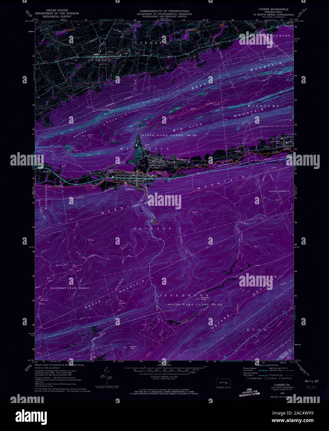 Map of lykens hi-res stock photography and images - Alamy