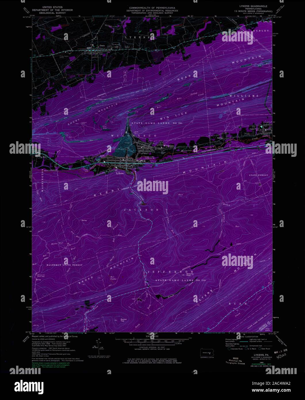 Map of lykens hi-res stock photography and images - Alamy