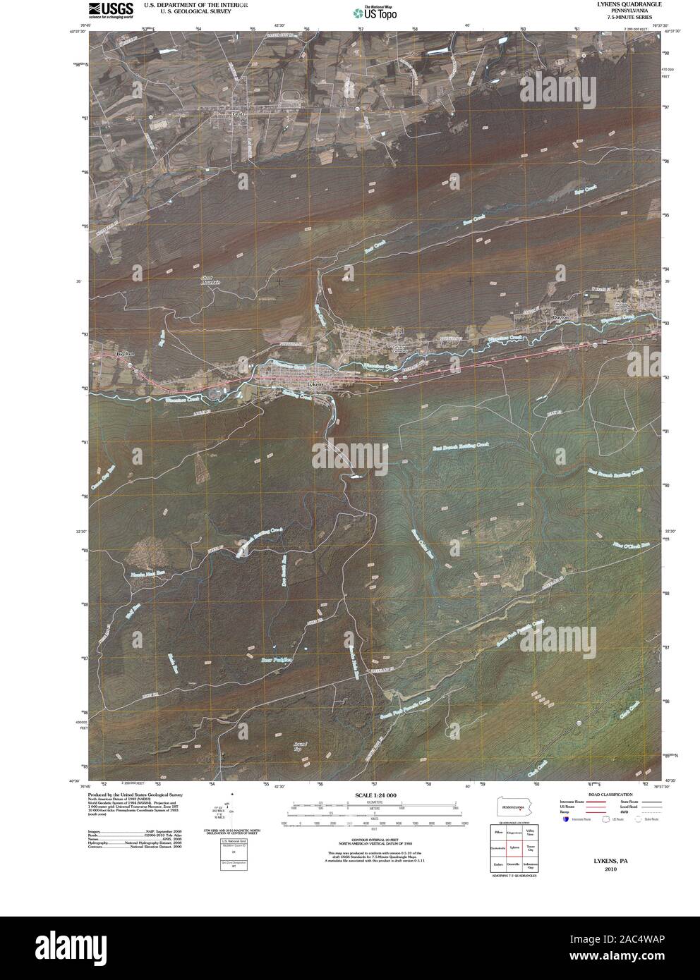 Map of lykens hi-res stock photography and images - Alamy