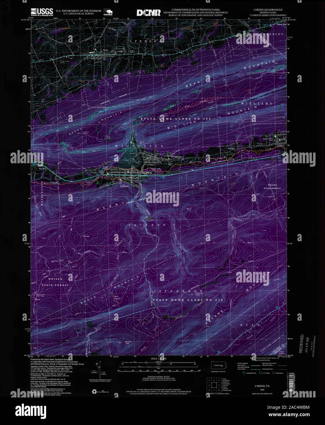 Map of lykens hi-res stock photography and images - Alamy