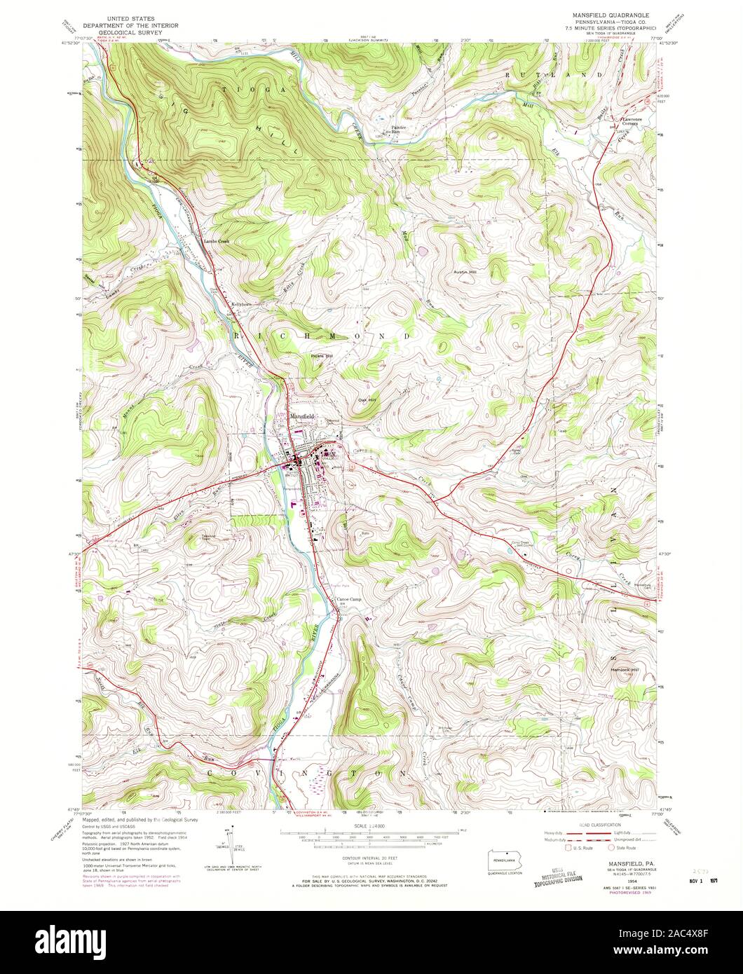 Mansfield pennsylvania map hi-res stock photography and images - Alamy