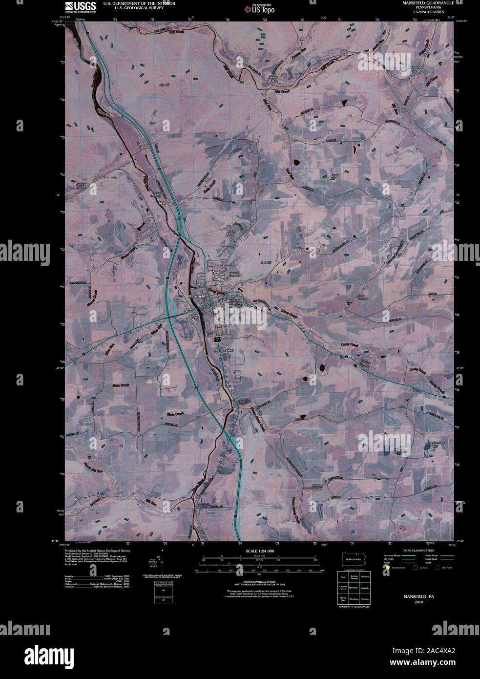 Mansfield pennsylvania map hi-res stock photography and images - Alamy