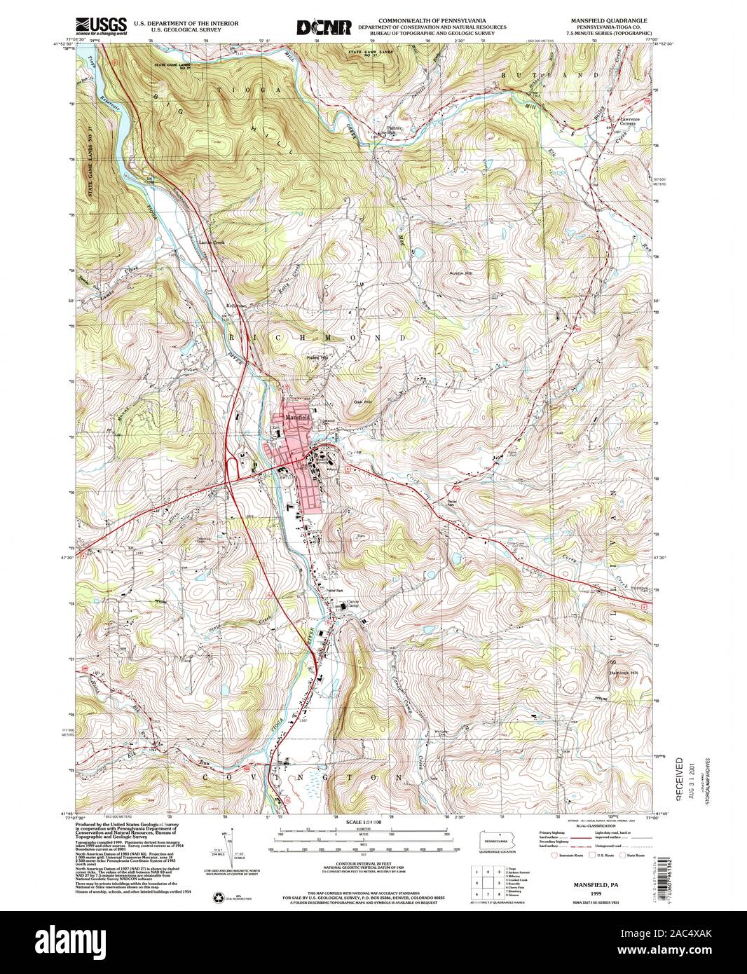Mansfield pennsylvania map hi-res stock photography and images - Alamy