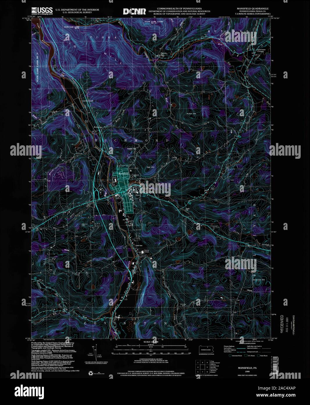 Mansfield pennsylvania map hi-res stock photography and images - Alamy