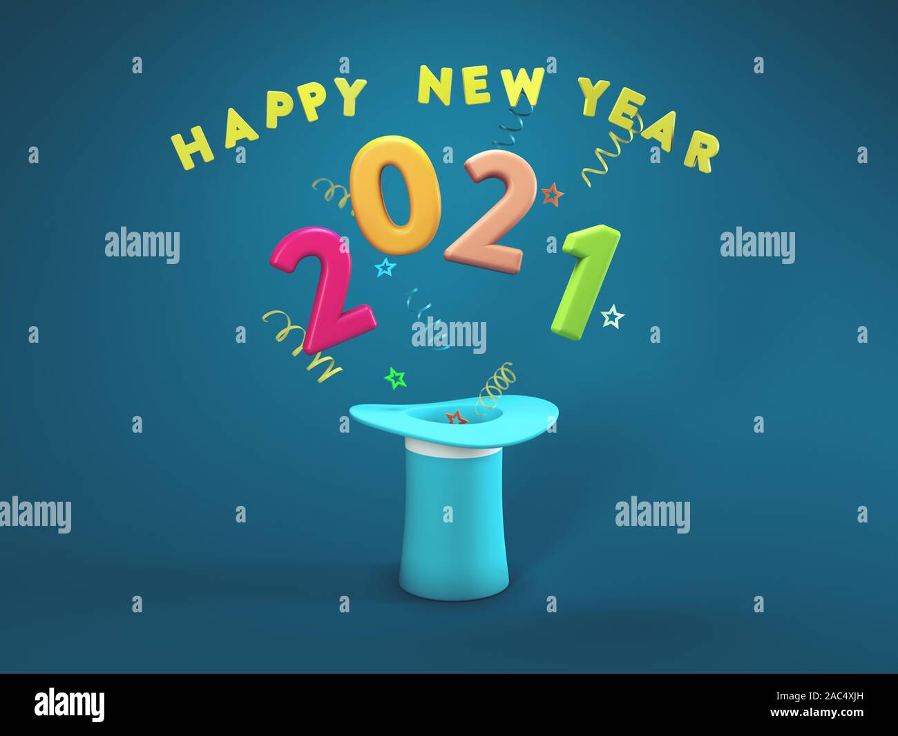 New Year 2021 Creative Design Concept - 3D Rendered Image Stock Photo ...