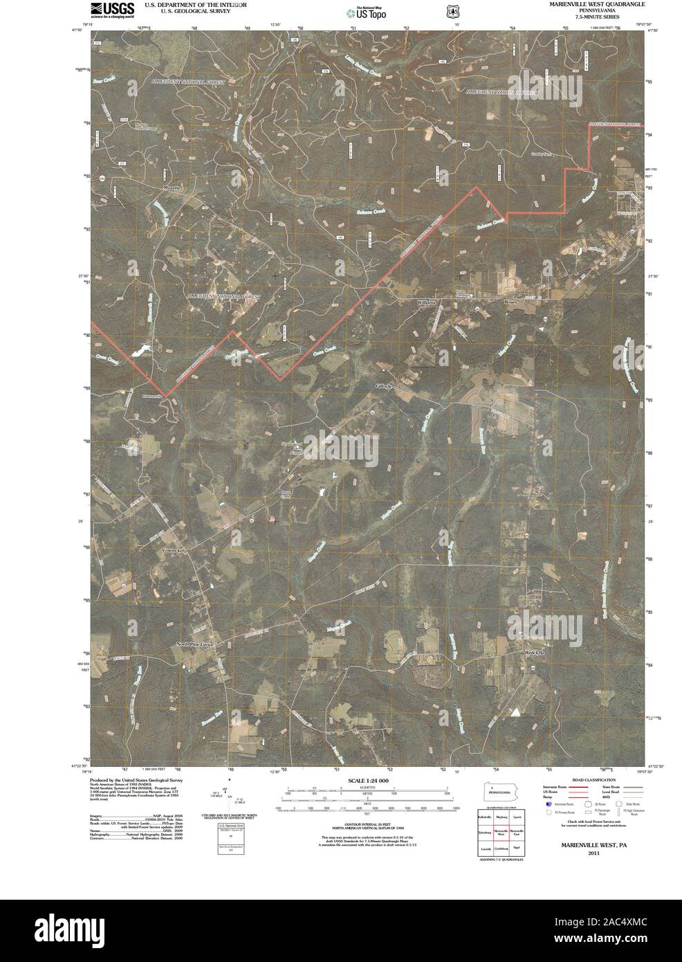 Marienville pennsylvania map Cut Out Stock Images & Pictures - Alamy