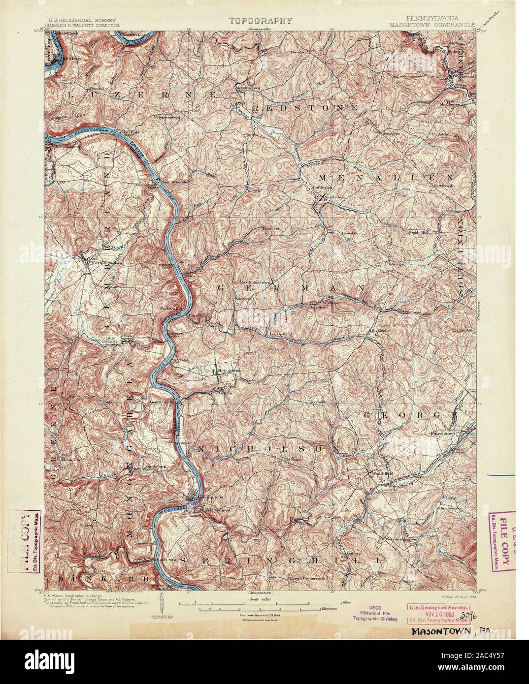 Masontown map hi-res stock photography and images - Alamy