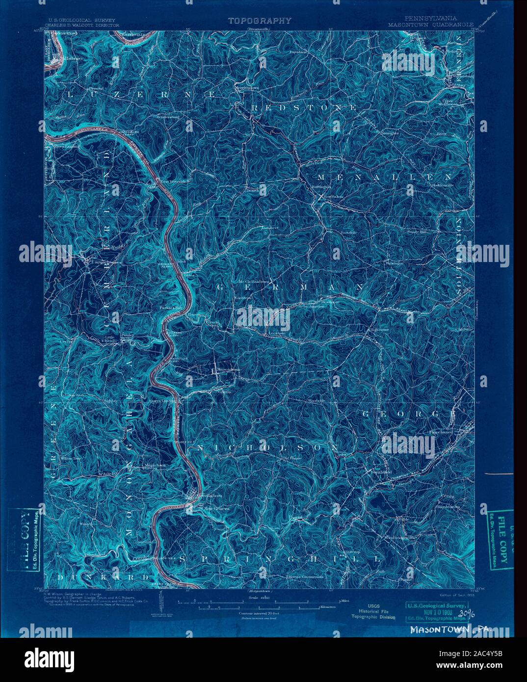 Masontown map hi-res stock photography and images - Alamy