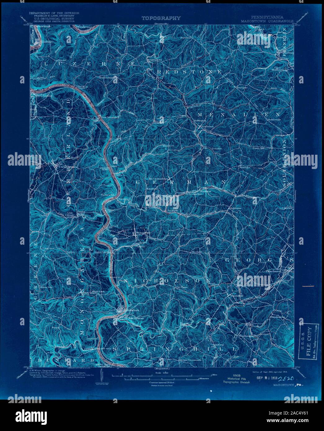 Masontown map hi-res stock photography and images - Alamy