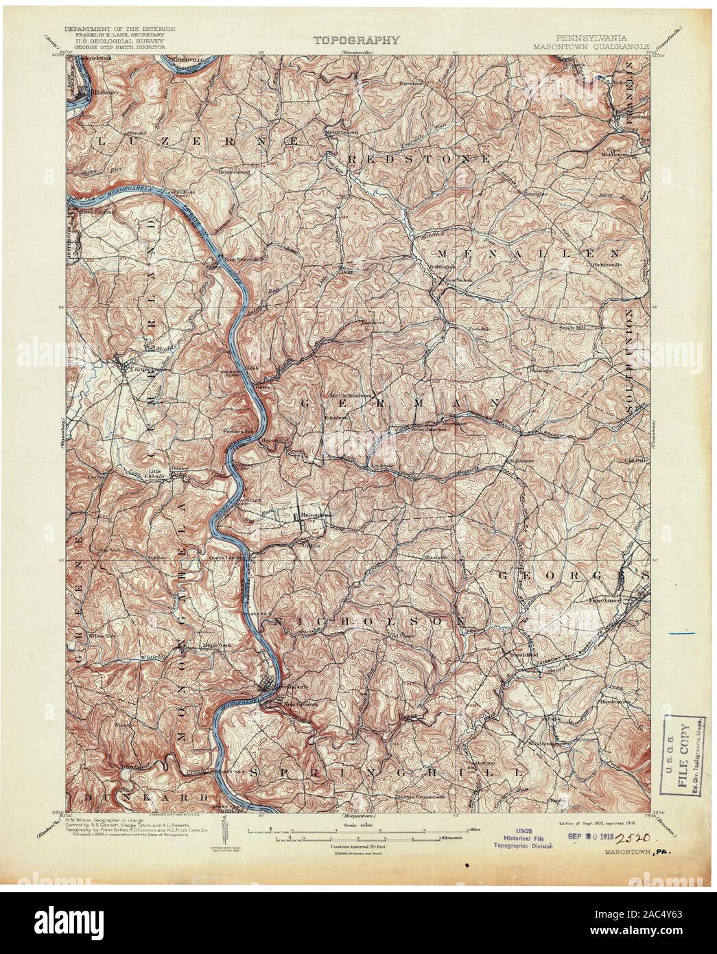 Masontown map hi-res stock photography and images - Alamy