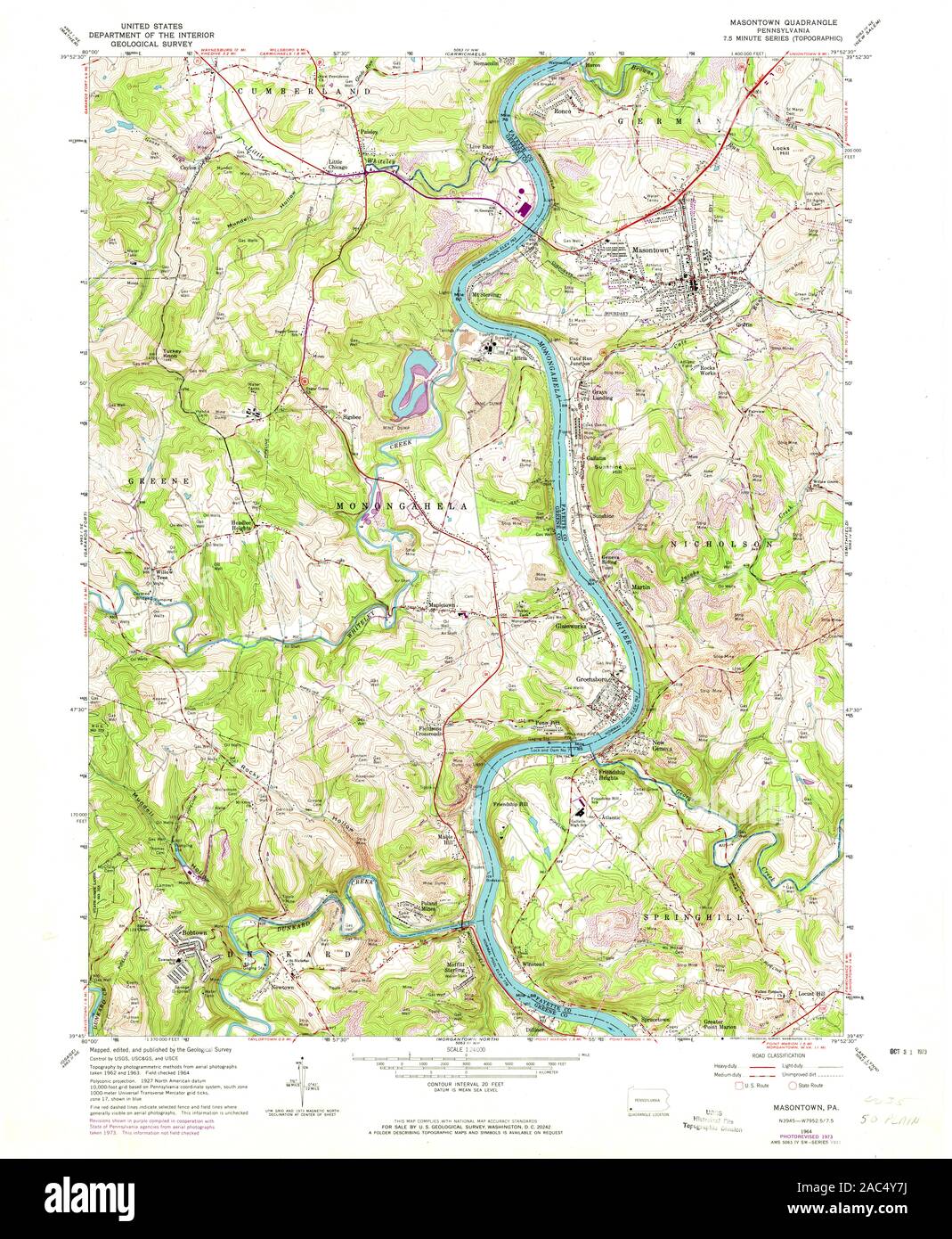Masontown map hi-res stock photography and images - Alamy