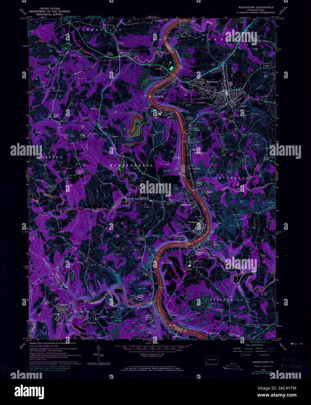 Masontown map hi-res stock photography and images - Alamy