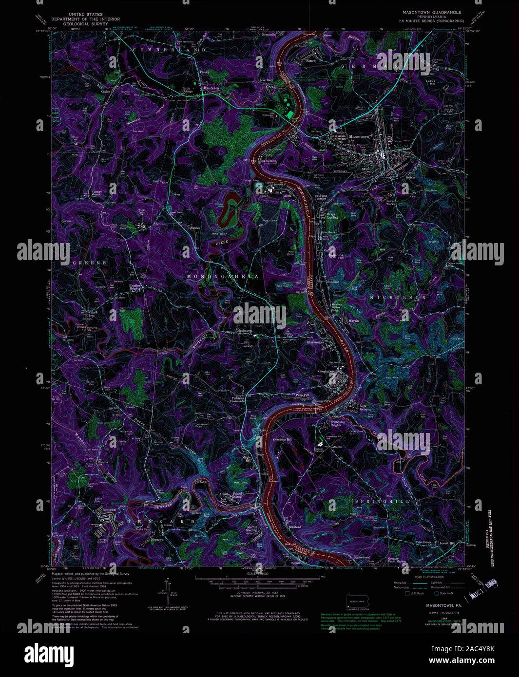 Masontown map hi-res stock photography and images - Alamy