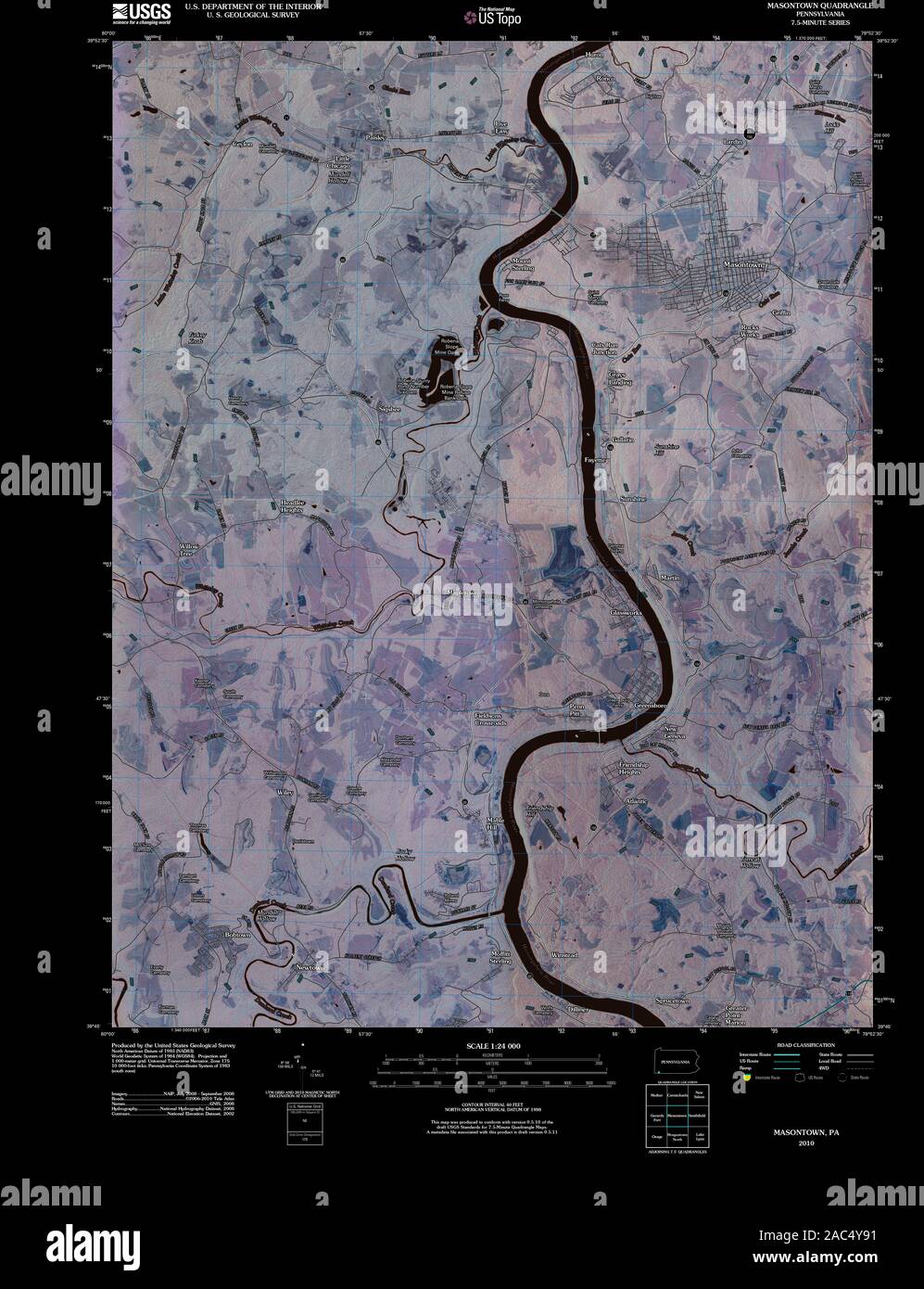 Masontown pennsylvania map hi-res stock photography and images - Alamy