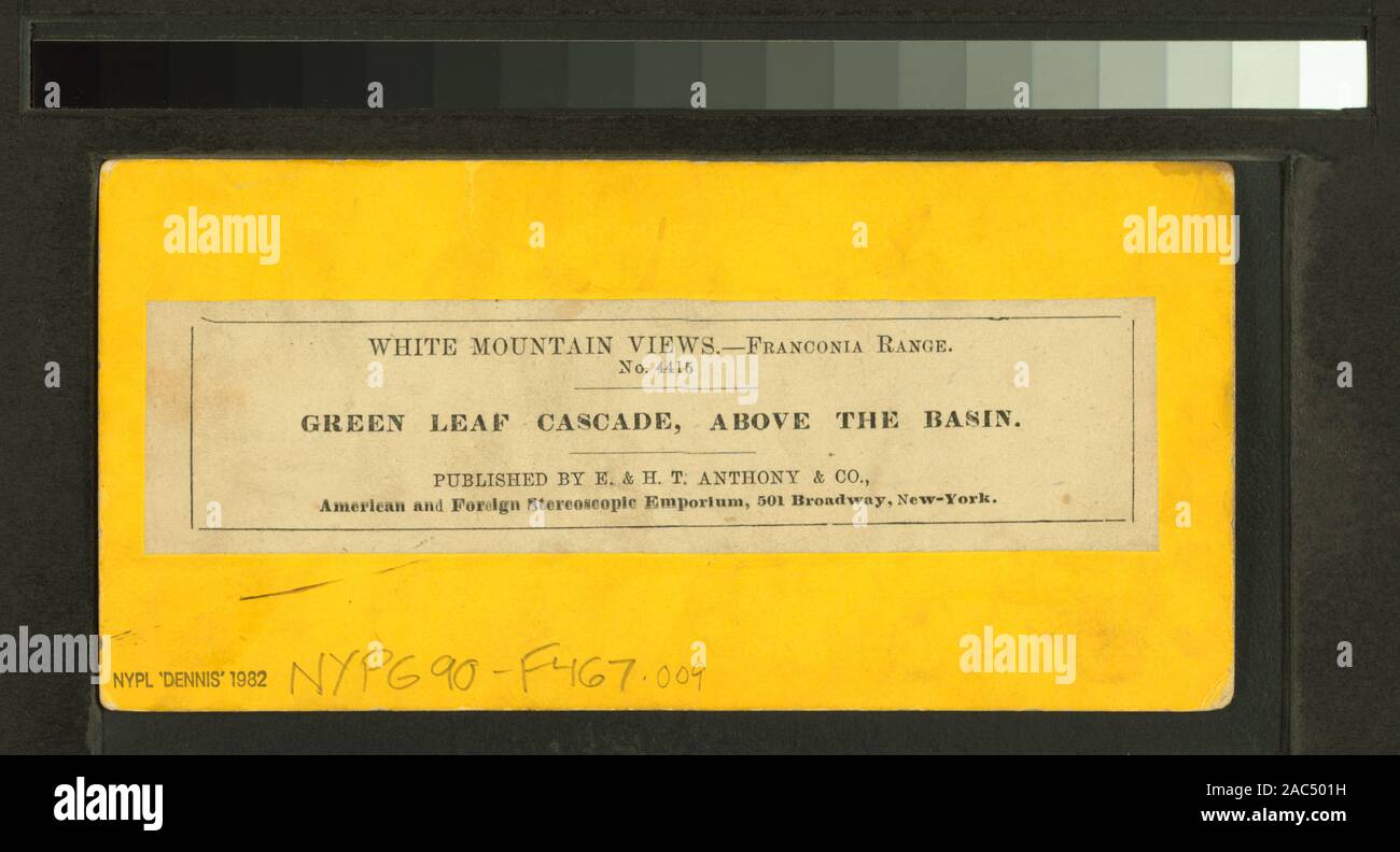 Green Leaf cascade, above the Basin by E. & H. T. AnthonyGreen Leaf ...